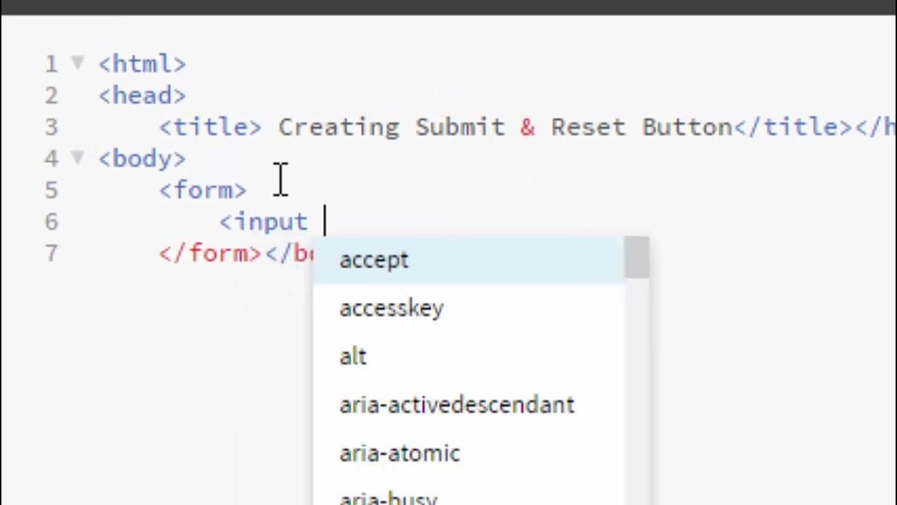 Creating Submit and Reset button in html on Bracket@COMPUTEREXCELSOLUTION - YouTube