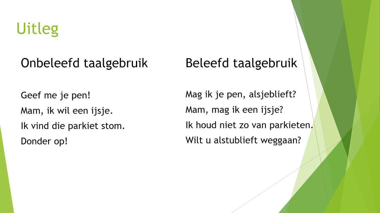 Taalbeschouwing - Onbeleefd en beleefd taalgebruik - YouTube