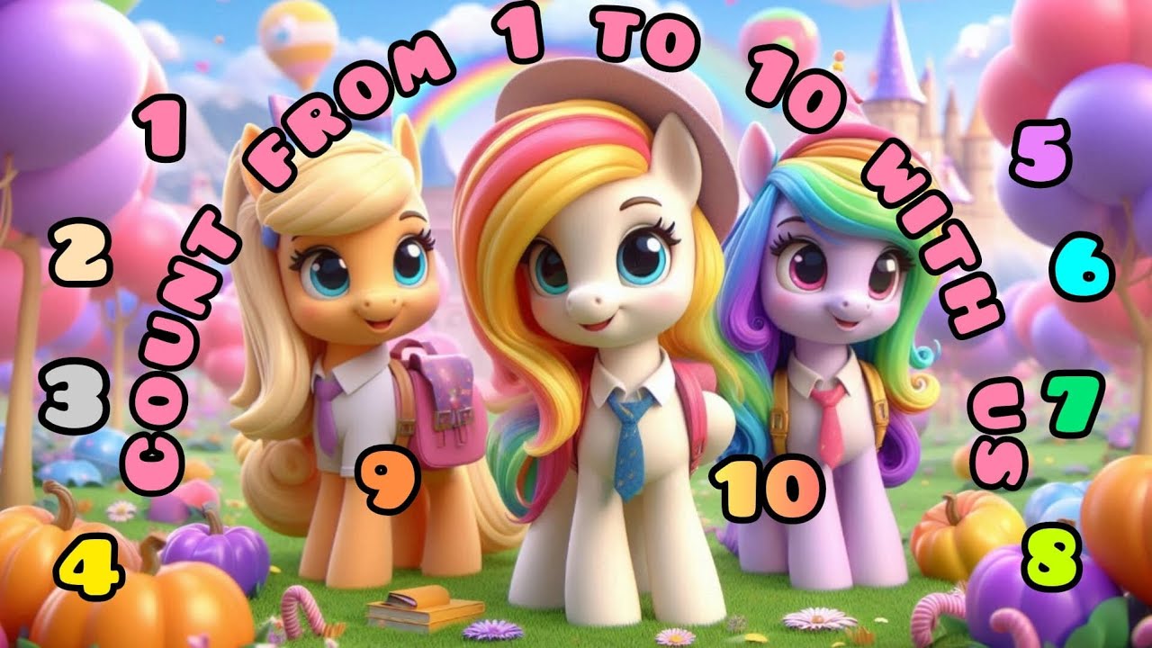 Learn to Count from 1 to 10 with Magical Ponies! 🦄 | Fun Educational ...