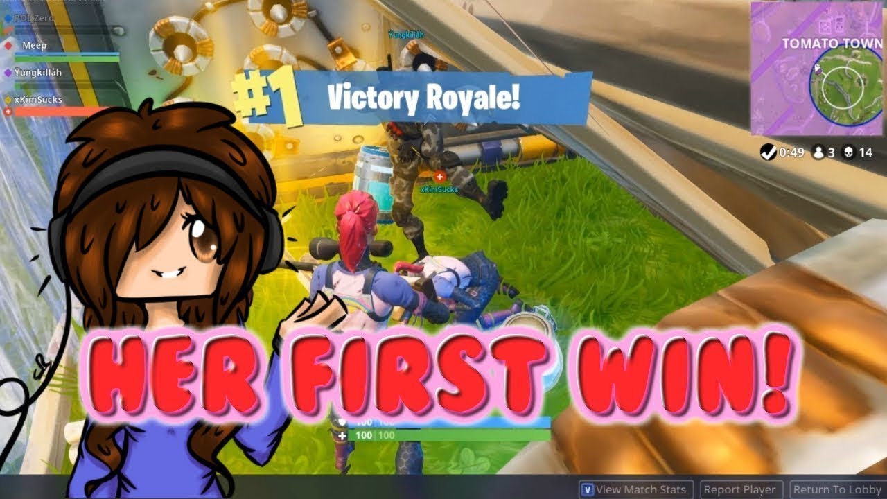Carrying Alexa to Her First DUB in FORTNITE BATTLE ROYALE *GONE WRONG ...
