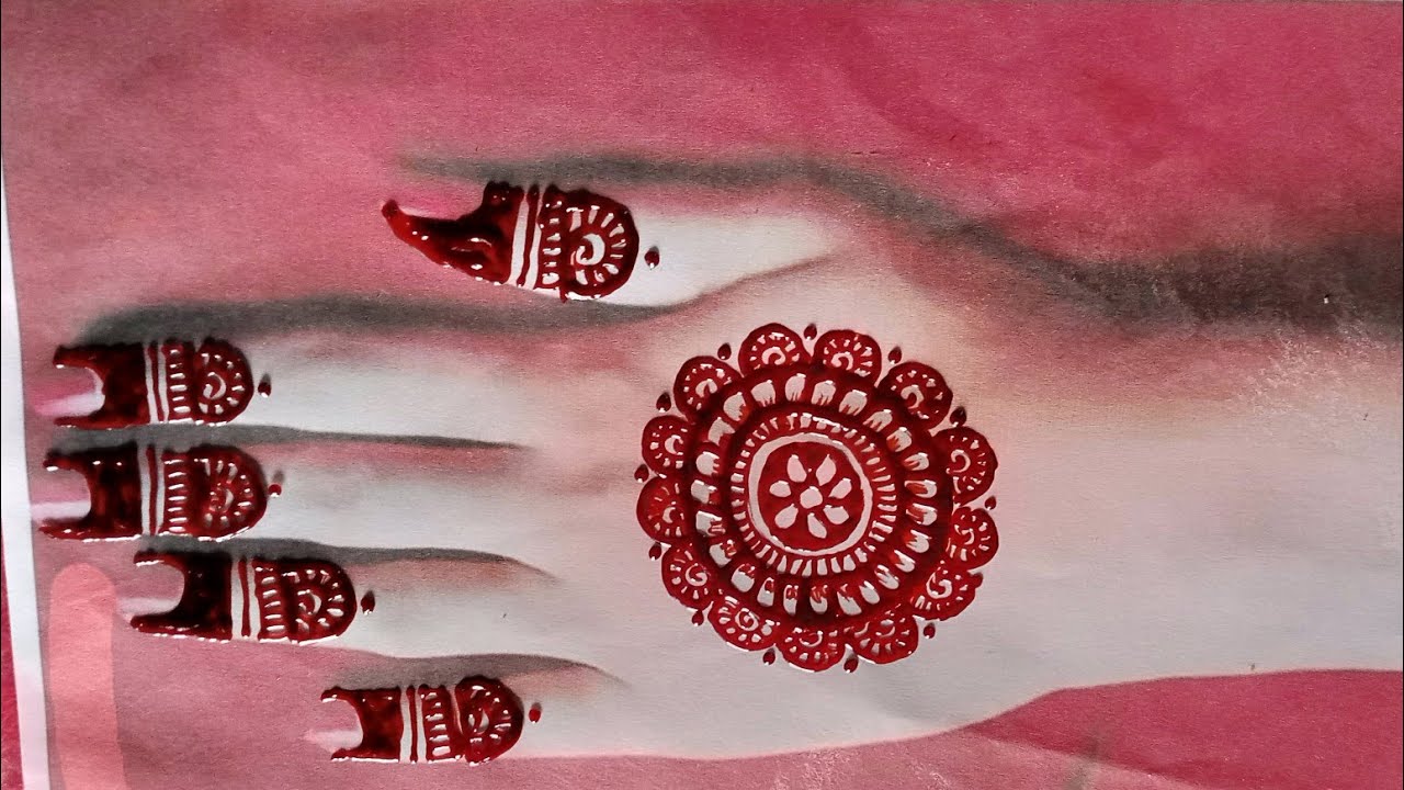 Beautiful gol tikki design|| new style tikki design|| mehndi designs ...