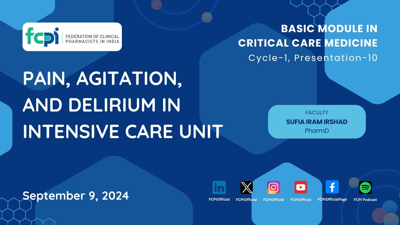 Pain, Agitation, and Delirium in Intensive Care Unit - YouTube