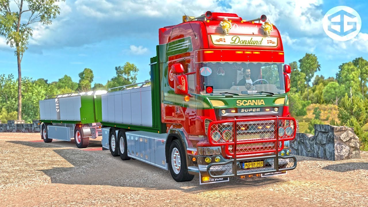 SCANIA DOUBLE TRAILER ETS2 1.36 (Euro Truck Simulator 2) - YouTube