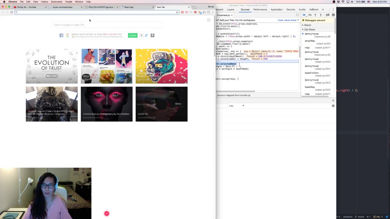Week2: Reactjs+D3js expenses app, pt2 ヾ(⌐ _ )ノ♪ - YouTube