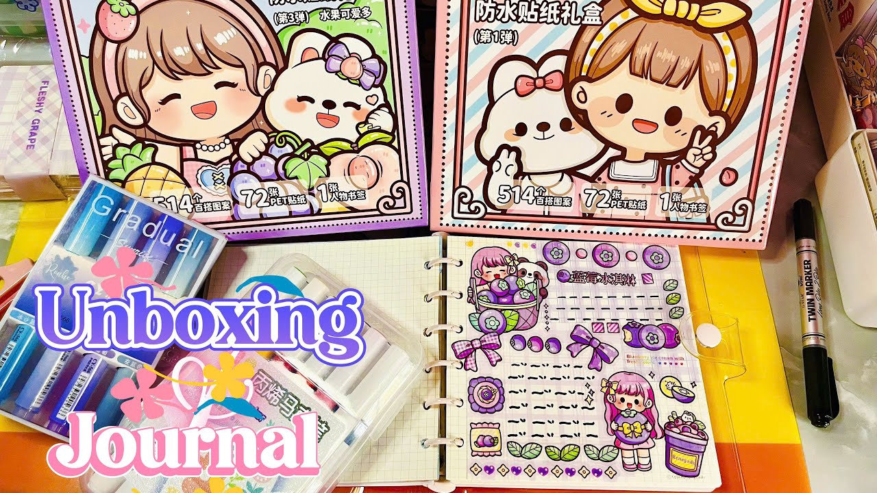 📦🎨 Unboxing Cute Stickers & Decorating My Journal with Kawaii Stickers ...