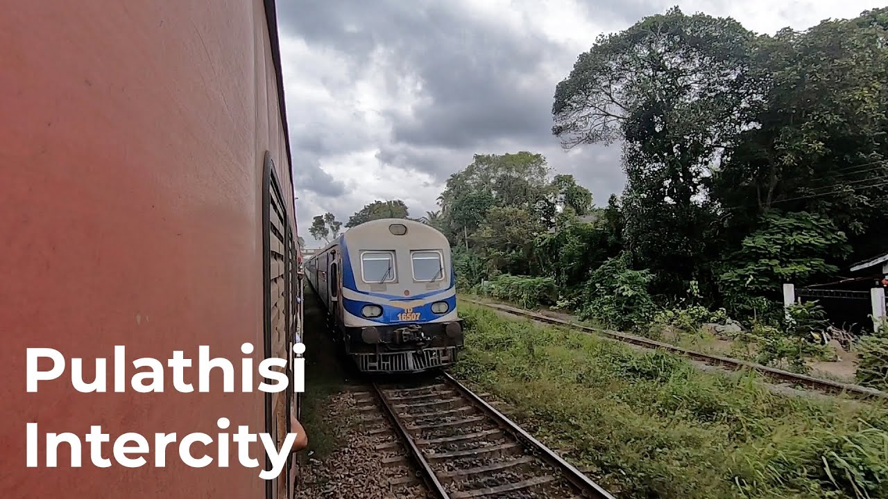 Pulathisi Intercity Going to Polonnaruwa and Batticaloa in the Evening near Ragama in Sri Lanka ...