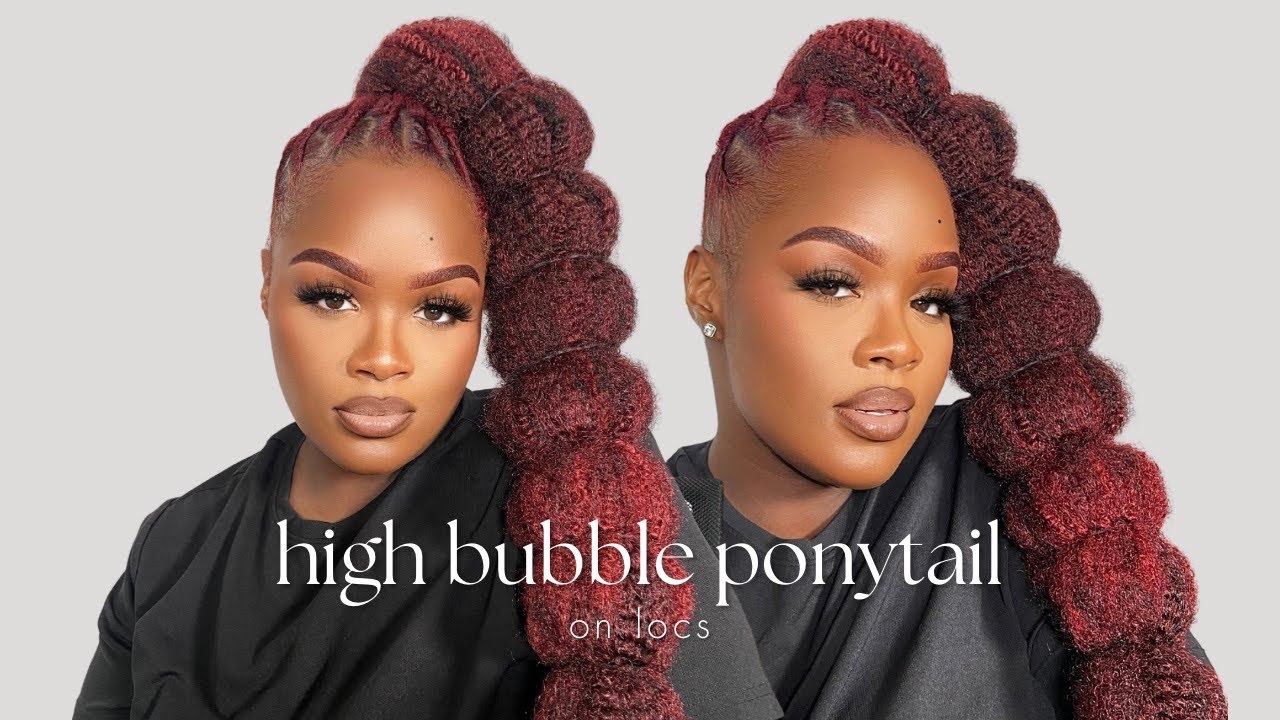 LOC TUTORIAL: High Bubble Ponytail On Locs | IamJackieCymone - YouTube
