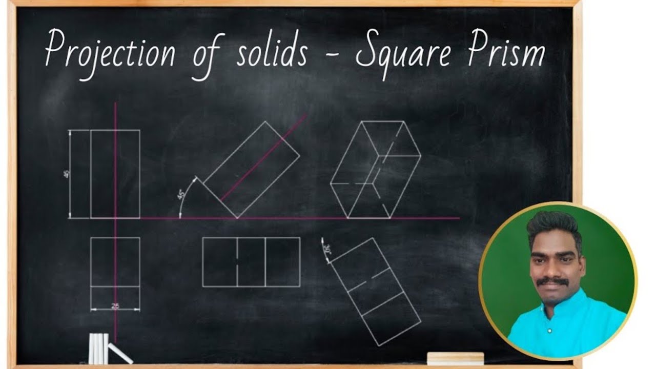B.TECH - 1st YEAR - ENGINEERING DRAWING - PROJECTION OF SOLIDS - SQUARE ...