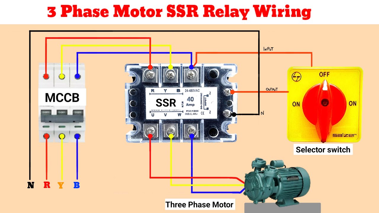 Three Phase Motor With SSR relay selector switch wiring connection ...