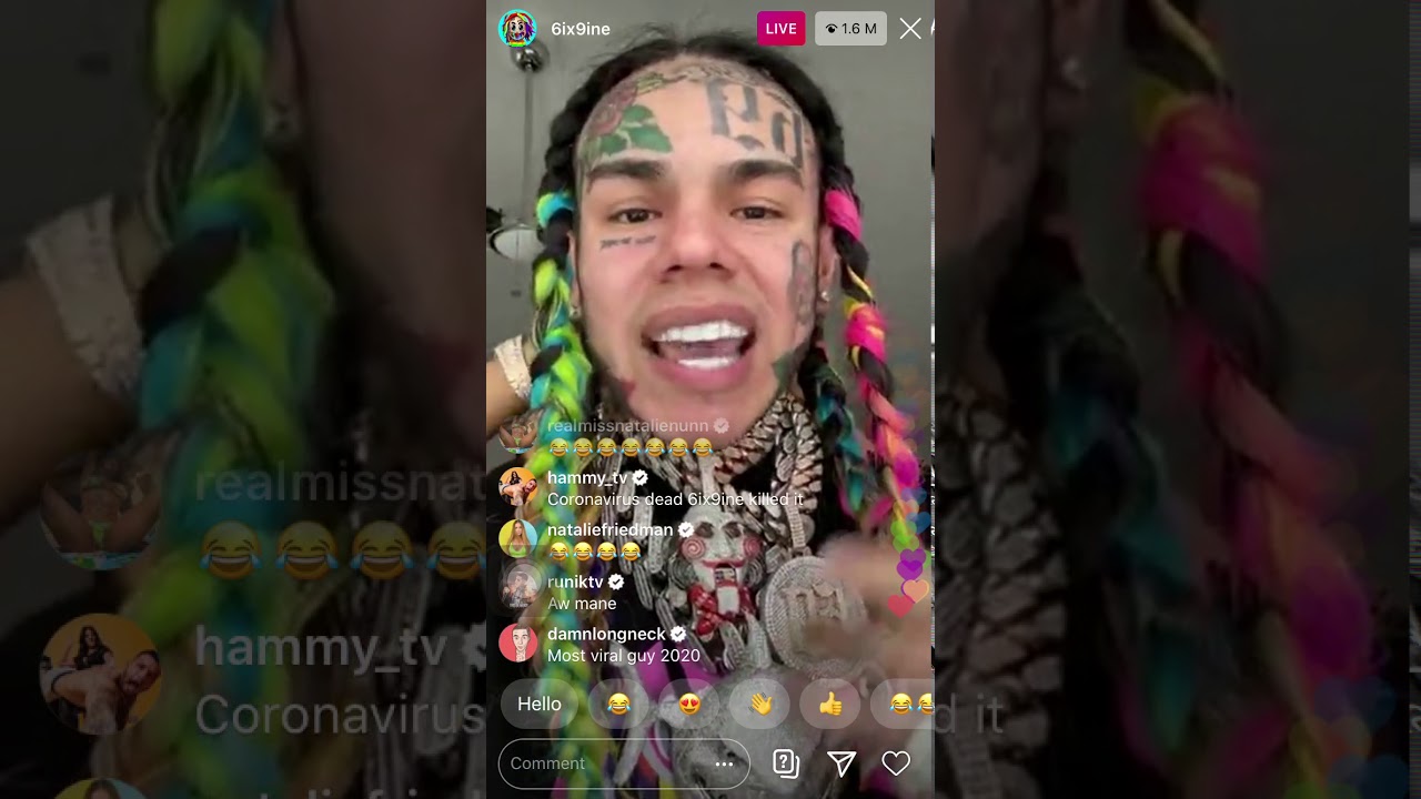 6ix9ine goes live and gets 2 million views 🔥 - YouTube