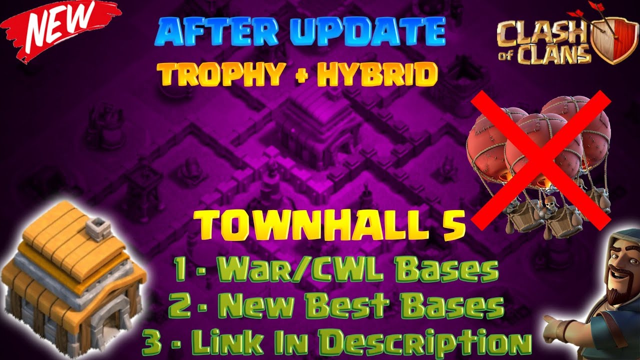 NEW BEST TH5 TROPHY/WAR/HYBRID Base COPY Link | Town Hall 5 Base Design ...