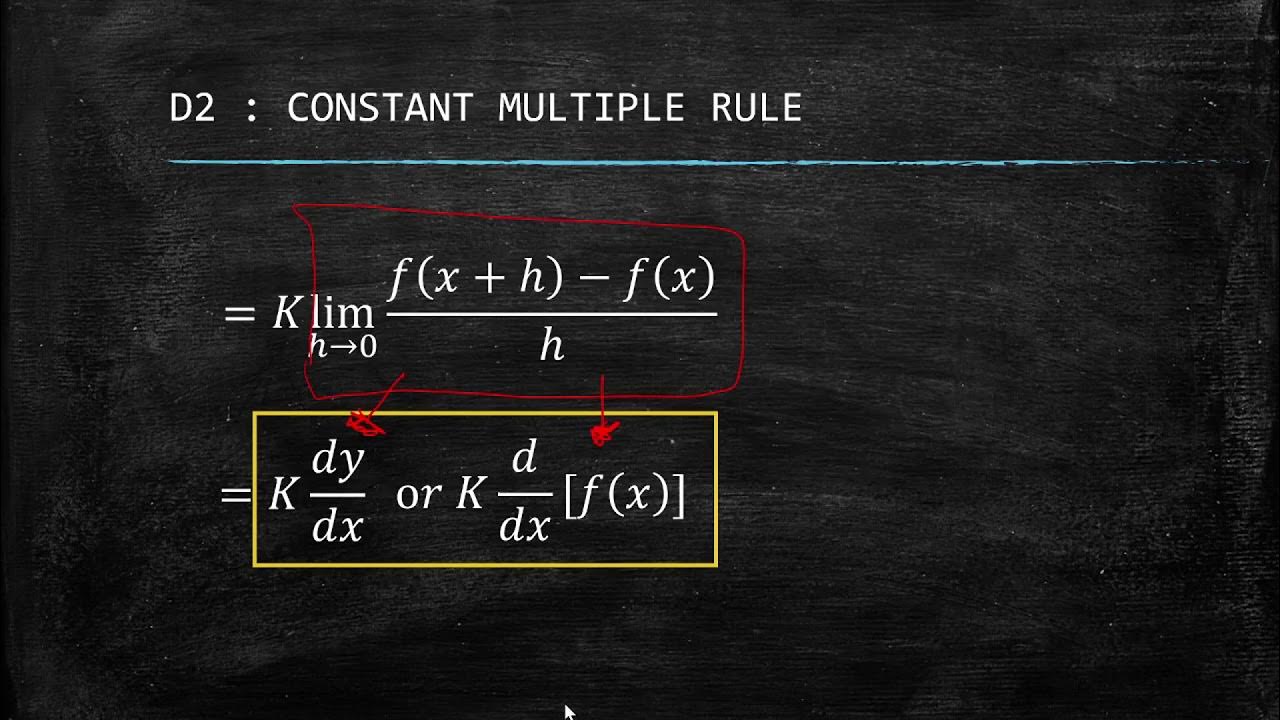 L9.1P2 D2 Constant Multiple Rule with Proof - YouTube