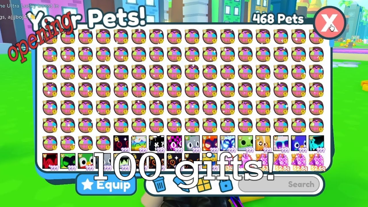 100 easter gift openen in pet sim x - YouTube