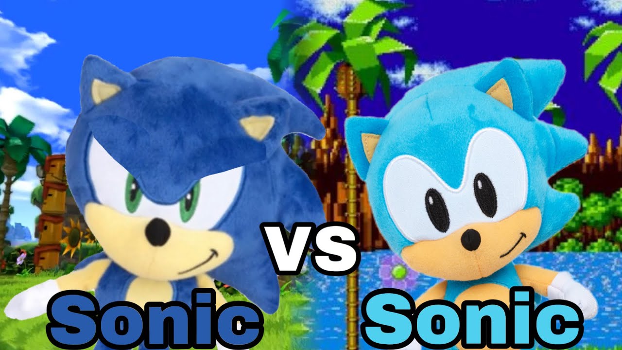 Modern Sonic Vs Classic Sonic Plush Battle V2 - YouTube