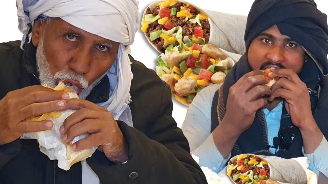 Tribal People Try Shawarma First Time | Villagers Eat Arabian Shawarma ...