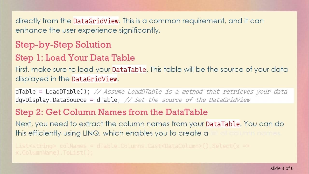 How to Add DataGridView Column Names to a Standalone ComboBox Control ...