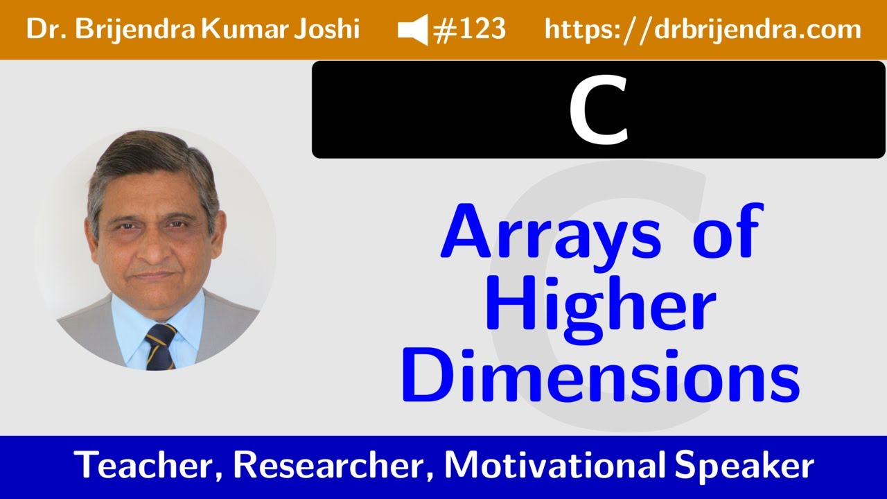 Video #123: C Lecture #21: Arrays of Higher Dimensions (English) - YouTube
