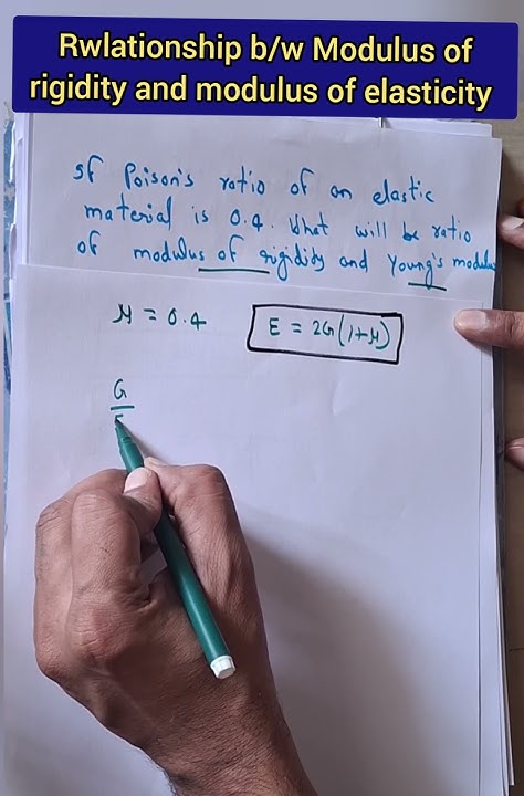 relationship between modulus of elasticity and modules of rigidity - YouTube