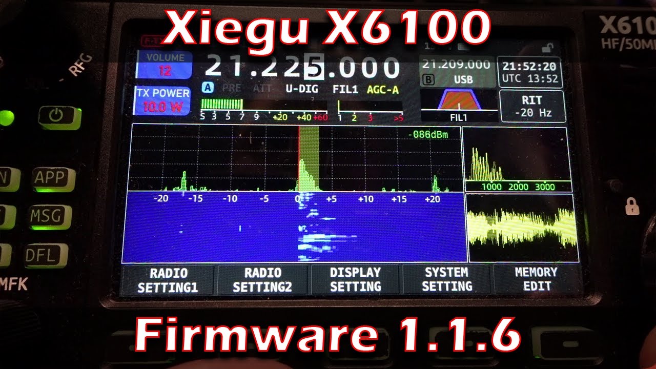 Xiegu X6100 Firmeware 1.1.6 (QuickView) - YouTube