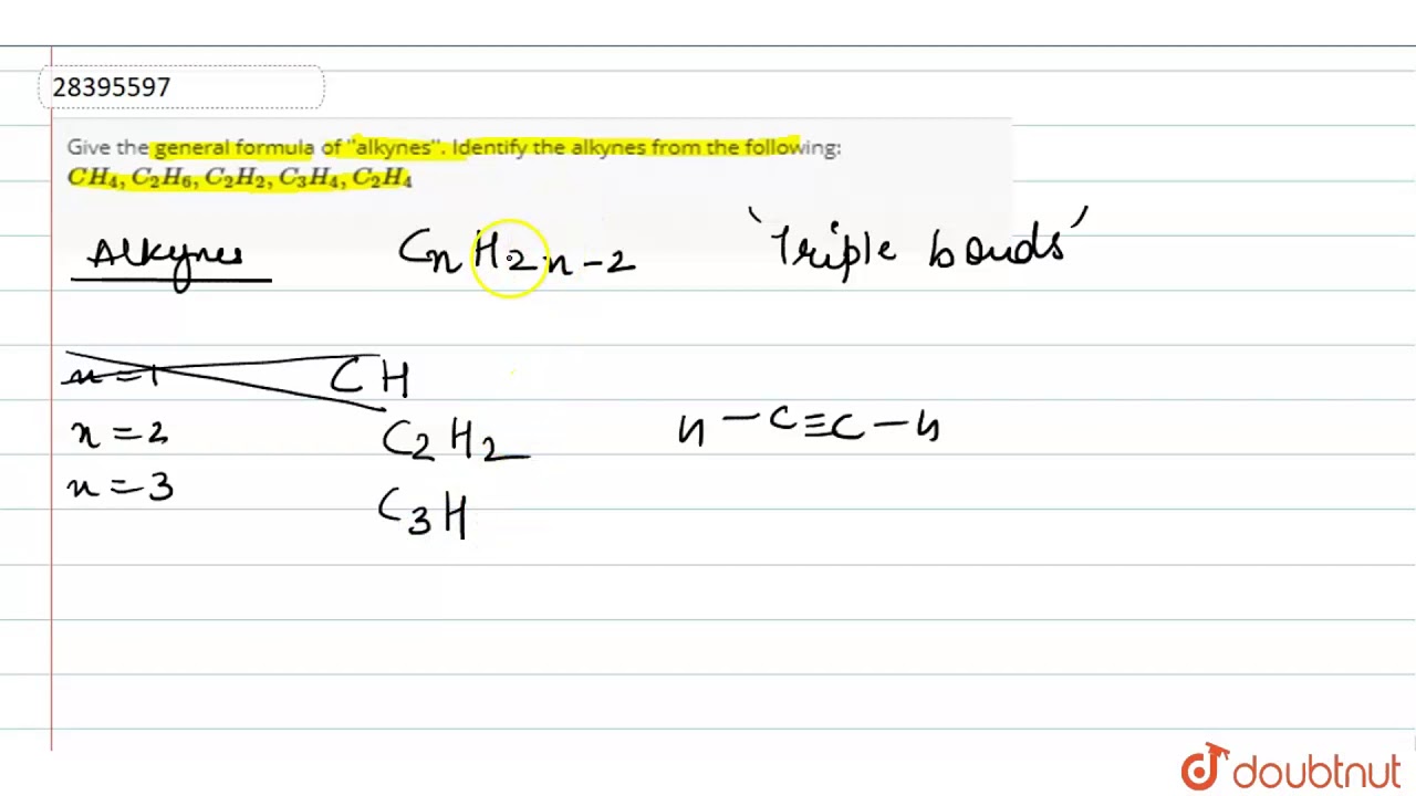 Alkyne Formula