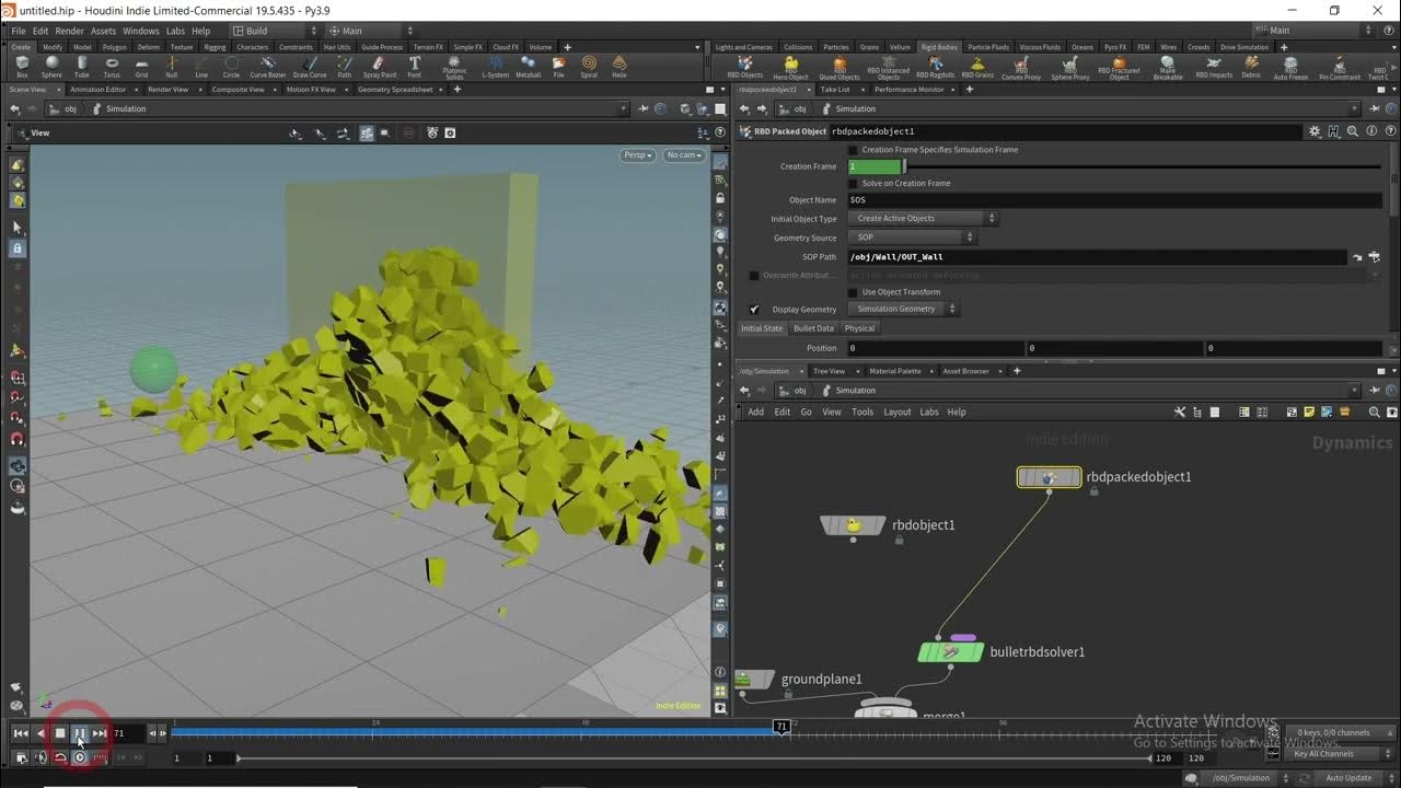 Smashing The Wall - Rigid Body Dynamics in Houdini - YouTube