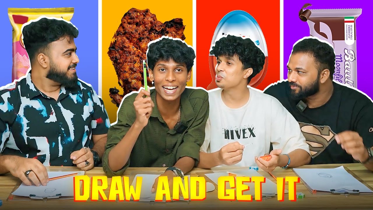 DRAW AND GET IT FOOD CHALLENGE 🌭 - YouTube