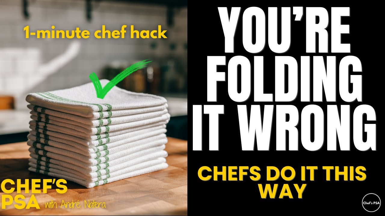 How to Fold a Kitchen Towel Like a Pro Chef! | Chef's PSA - YouTube