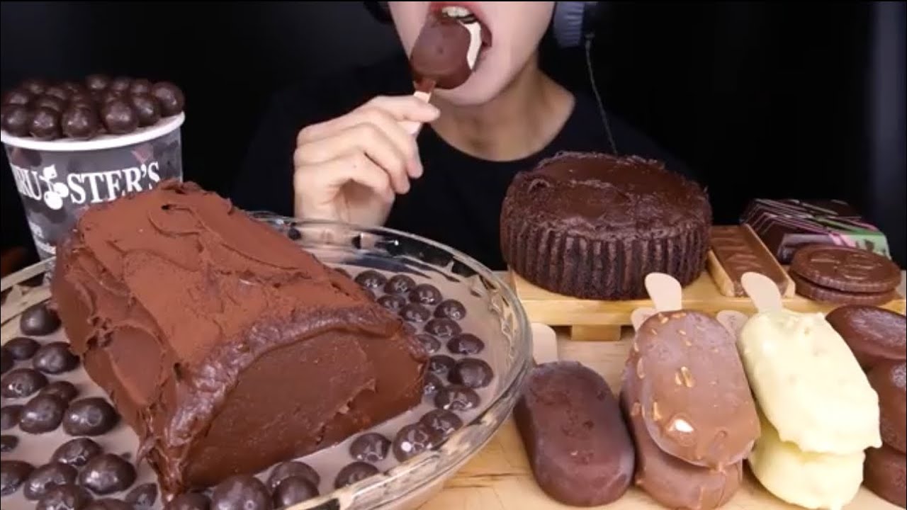 Jimmy ASMR chocolate malteser cereal cake ice cream Mukbang bites only ...