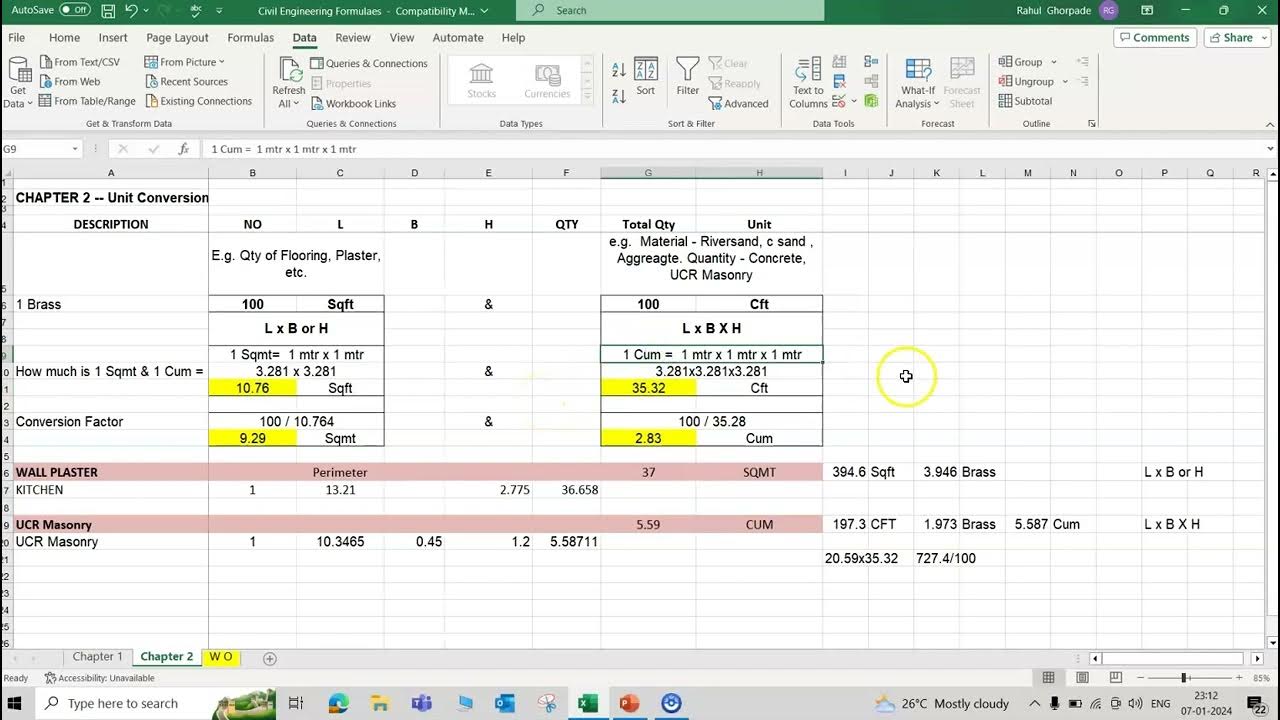 'Excel & Civil Engineering Tricks & Formulas' - Part 1 - YouTube