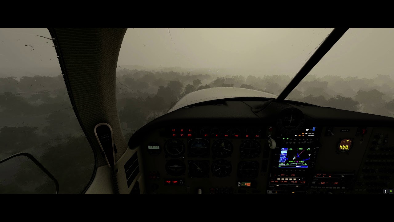 MSFS RNAV Approach in heavy rain - YouTube