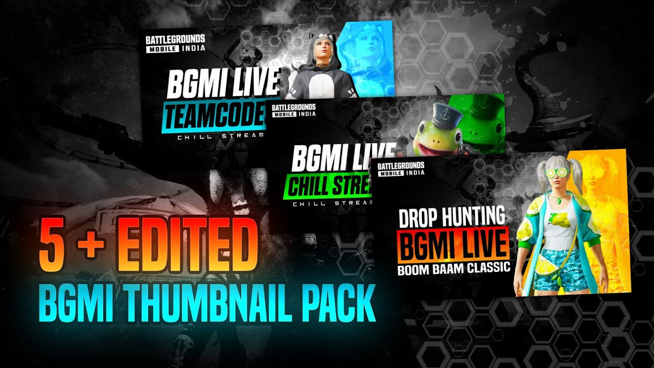 BGMI LIVE Thumbnail pack Pre Edited Pack free to use #bgmithumbnailpack ...