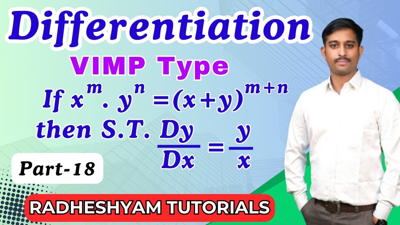 Differentiation | VIMP Type | Part-18 | 12th Class | Radheshyam ...