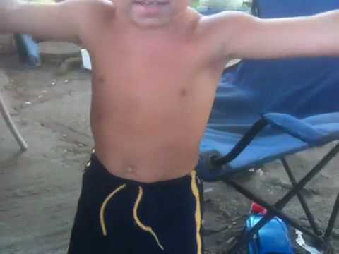 Little boy belly roll