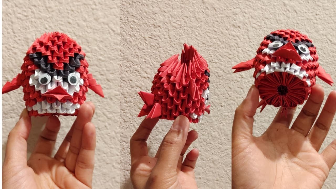 3D ORIGAMI ANGRY BIRD TAGALOG TUTORIAL - YouTube