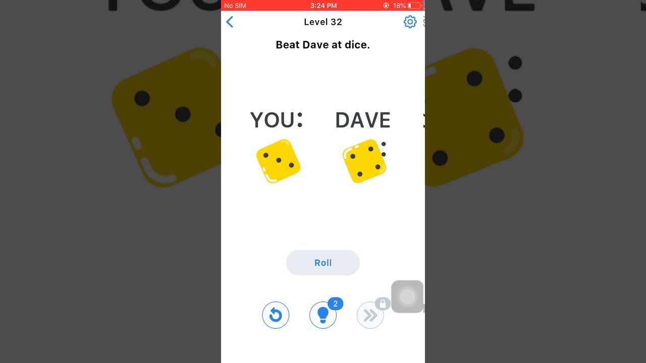 Easy Game level 32 Beat Dave at dice.Walkthrough - YouTube