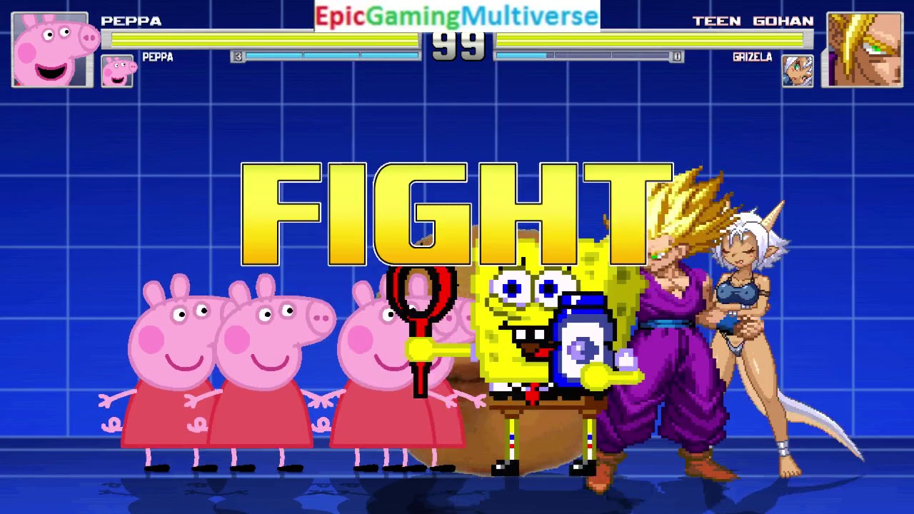 Peppa Pig Crew VS Super Saiyan Gohan And Annoying Orange And SpongeBob ...