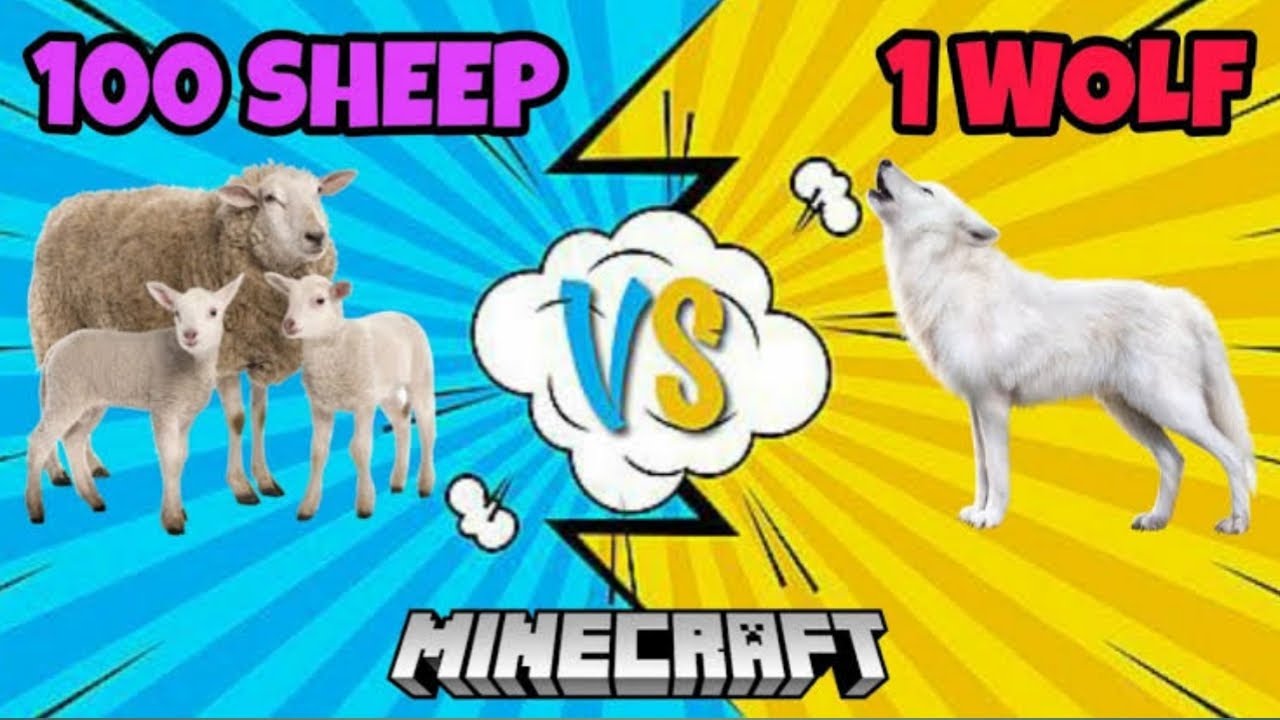1 Wolf VS 100 Sheeps Minecraft | Java Edition - 1.14,1.15,1.16,1.17 ...