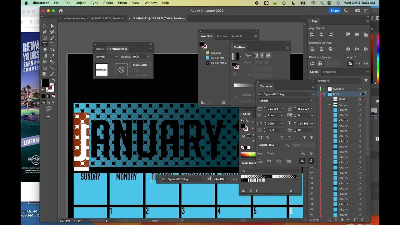 Calendar Formative Part 3: Editing Patterns - YouTube