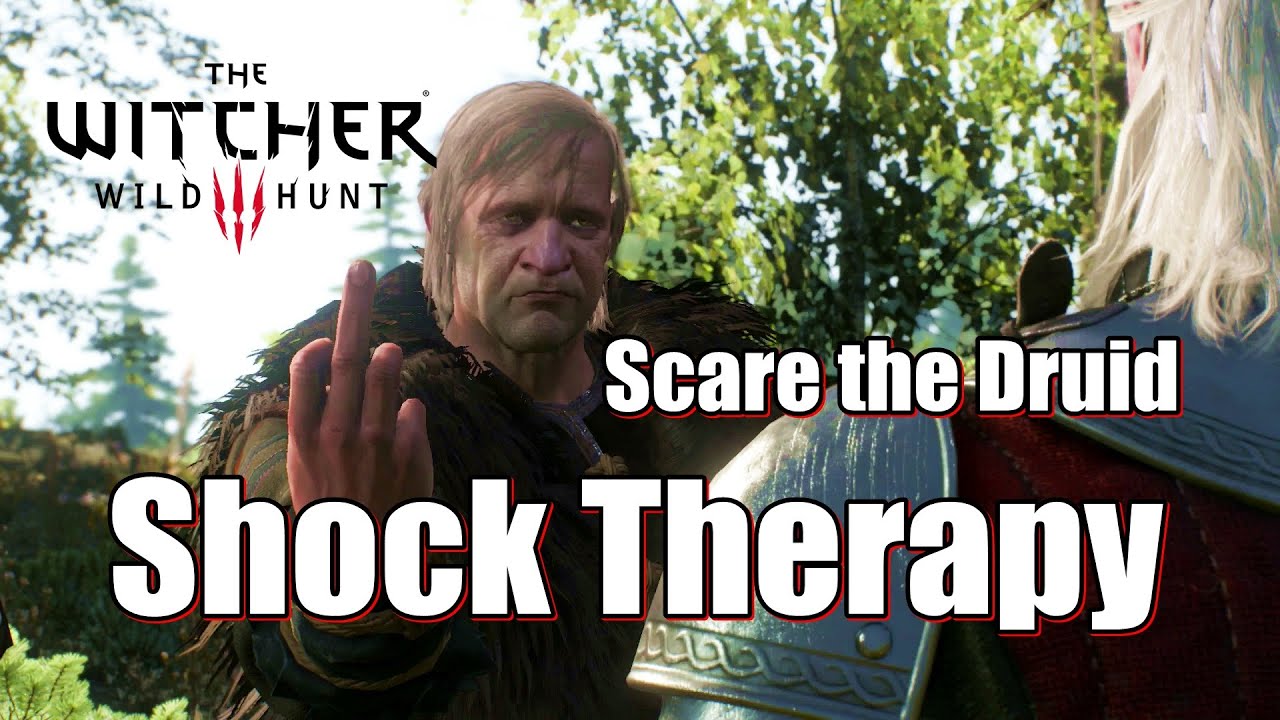 The Witcher 3 Wild Hunt Shock Therapy - Scare the Druid - YouTube