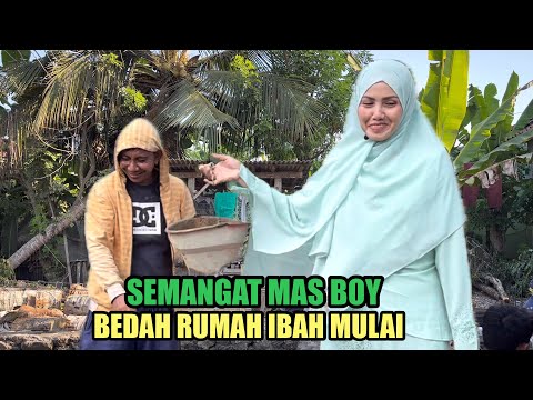 PELETAKAN BATU PERTAMA BEDAH RUMAH TEH IBAH DI MULAI MAS BOY SEMANGAT KERJANYA