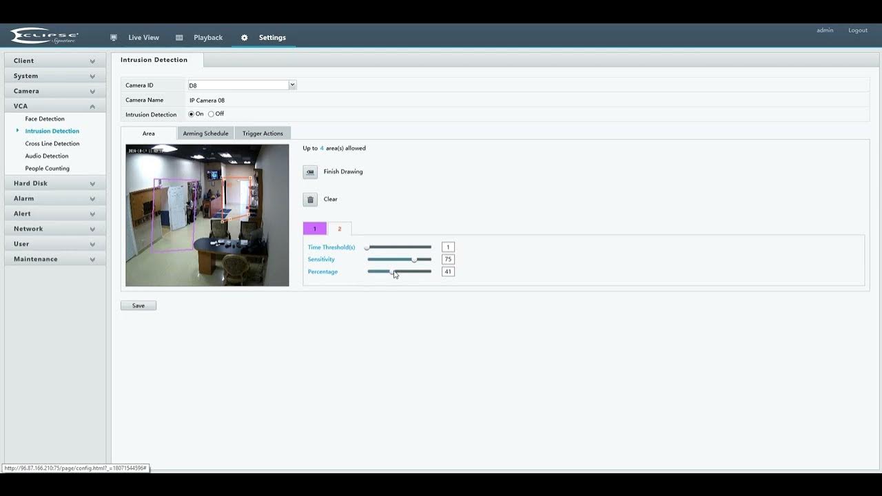 How To: Setup Intrusion Detection using Eclipse Signature NVRs and IP security cameras - YouTube