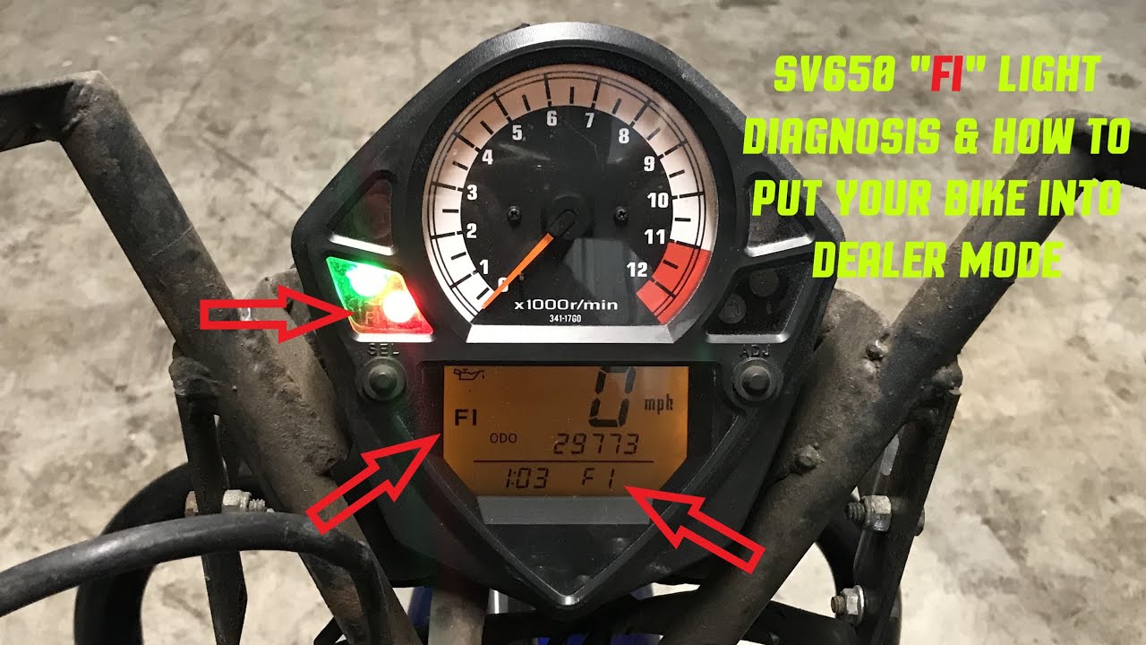 Diagnosing An "FI" Light On An SV650 / SV1000 By Putting The Bike Into ...