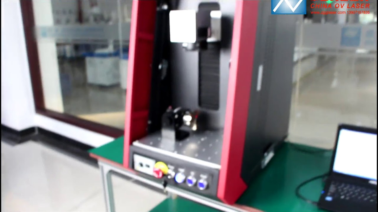 Double Red Light to Focus Small Enclosed Fiber Laser Marking Machine ...
