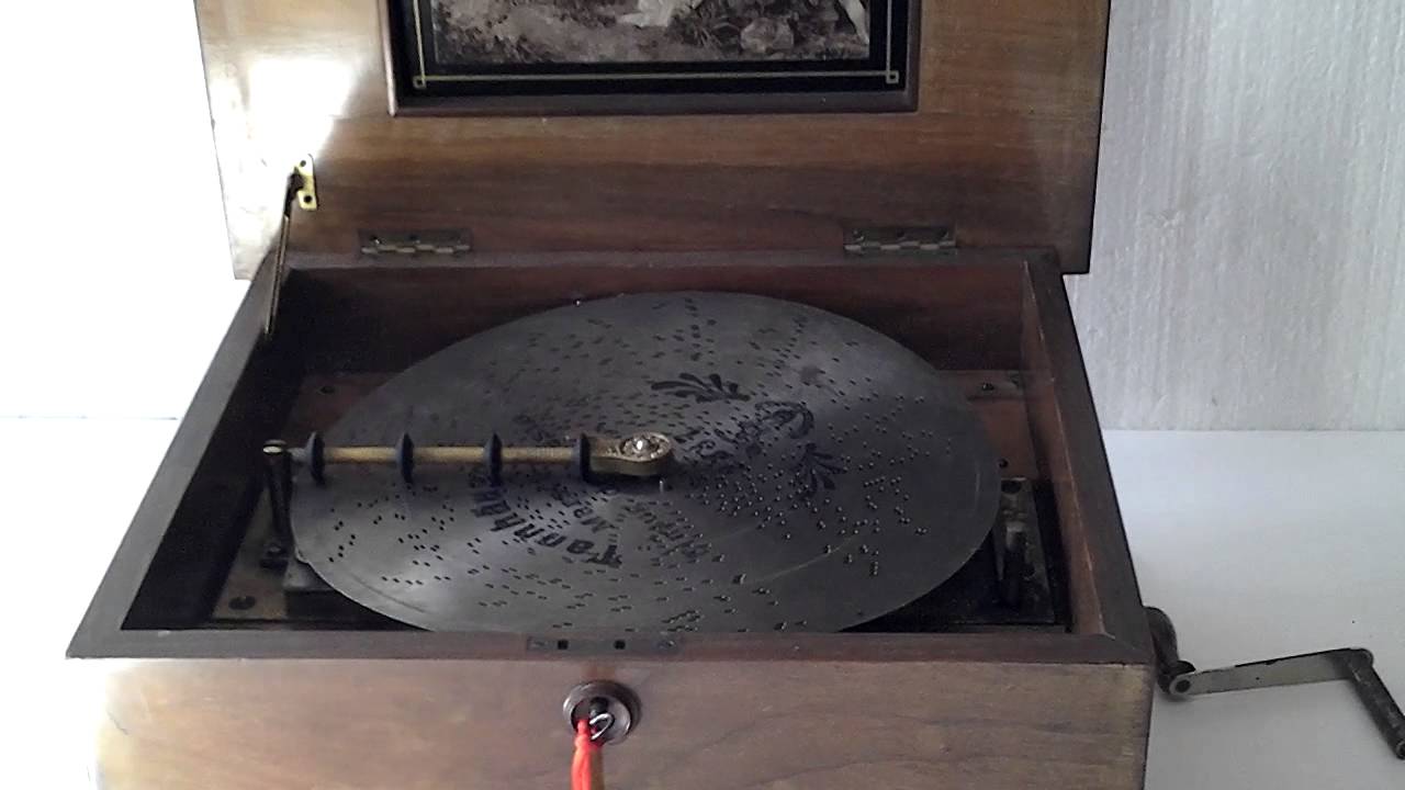 Polyphon 11" disc player - YouTube