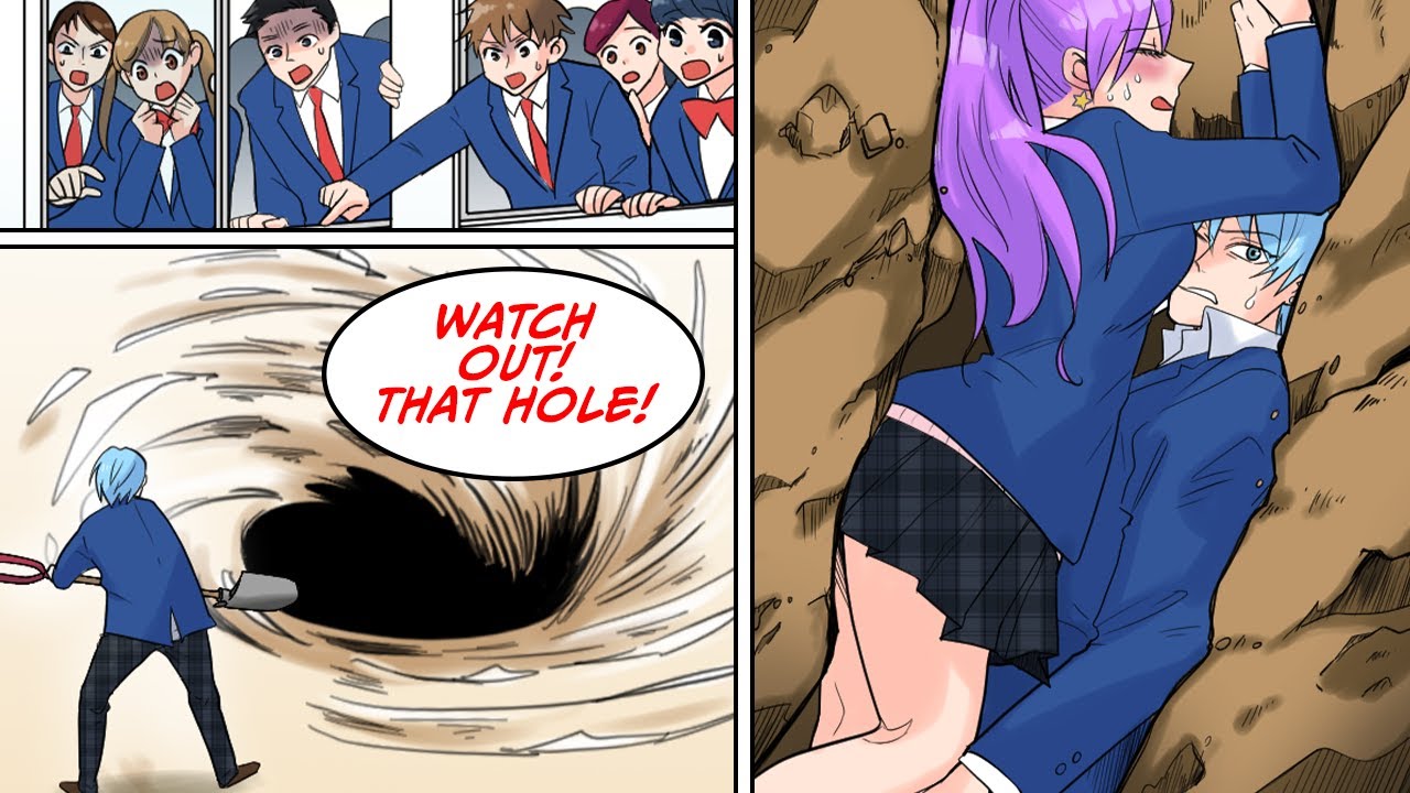 Suddenly, a huge hole appeared in the school yard... [Manga Dub] - YouTube