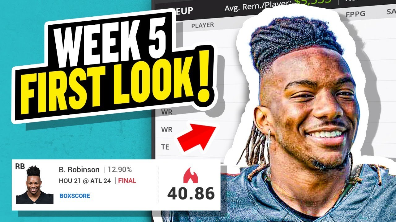 DraftKings Week 5 First Look: Top DFS Picks - YouTube