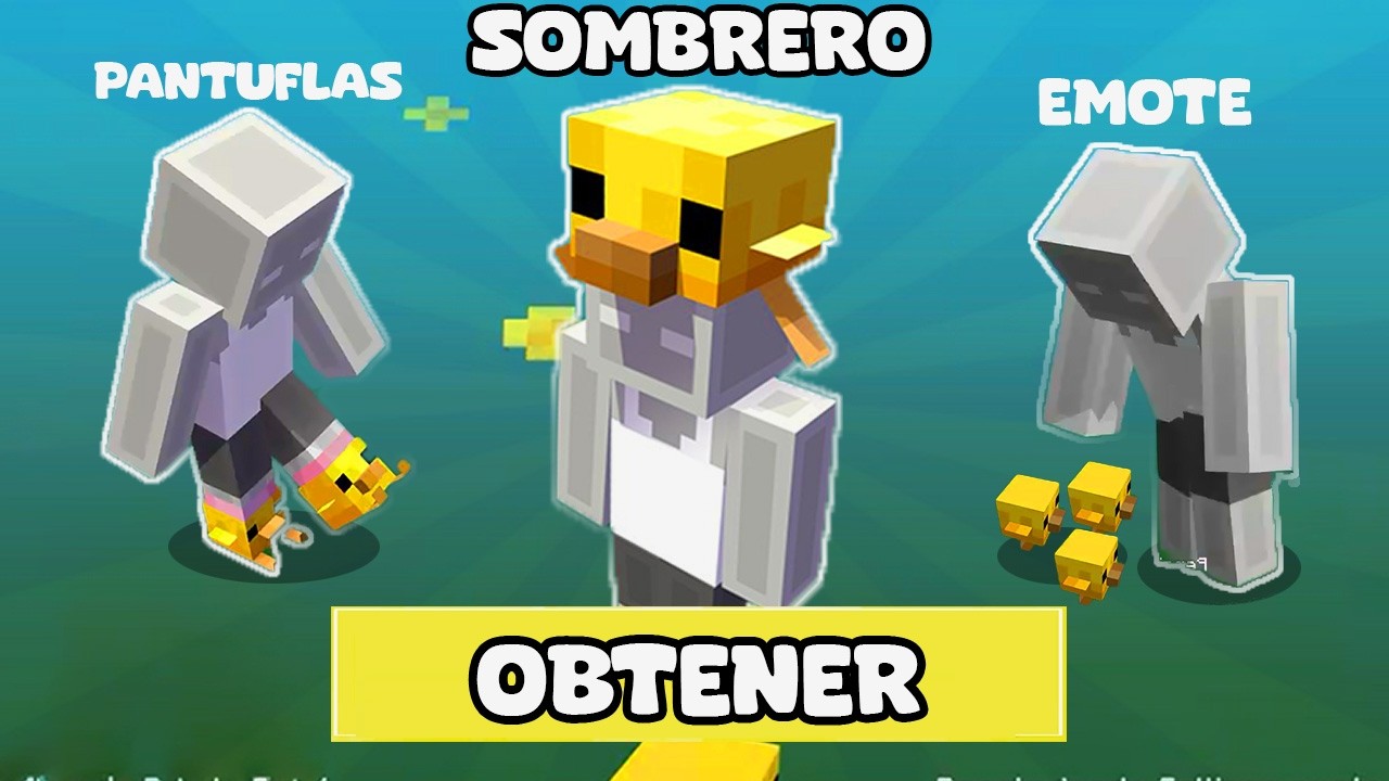 CONSIGUE YA EL SOMBRERO DE POLLITO EMOTE Y MAS PARA MINECRAFT BEDROCK ...