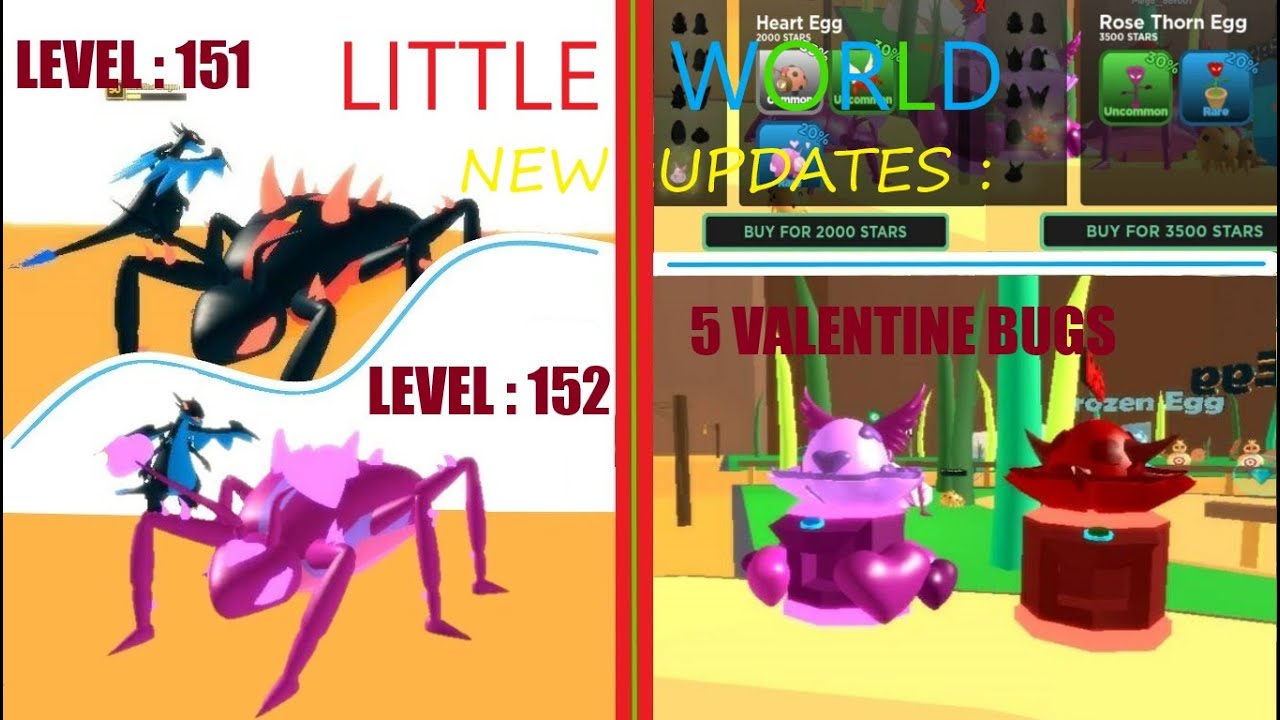 NEW UPDATES : Valentine Bugs and More | Little World Roblox - YouTube