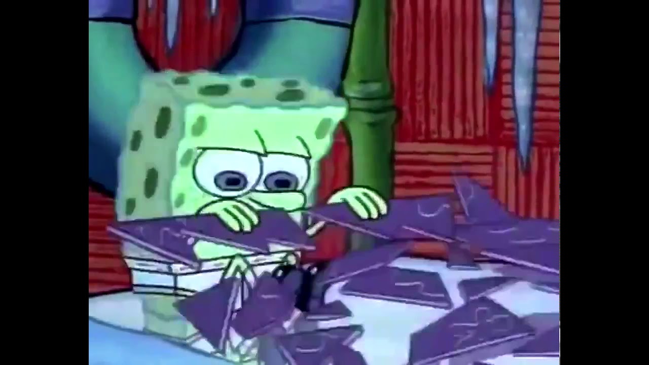 Stan Twitter Spongebob Shaking And Shivering In The Cold And His Frozen Blanket Breaks Into