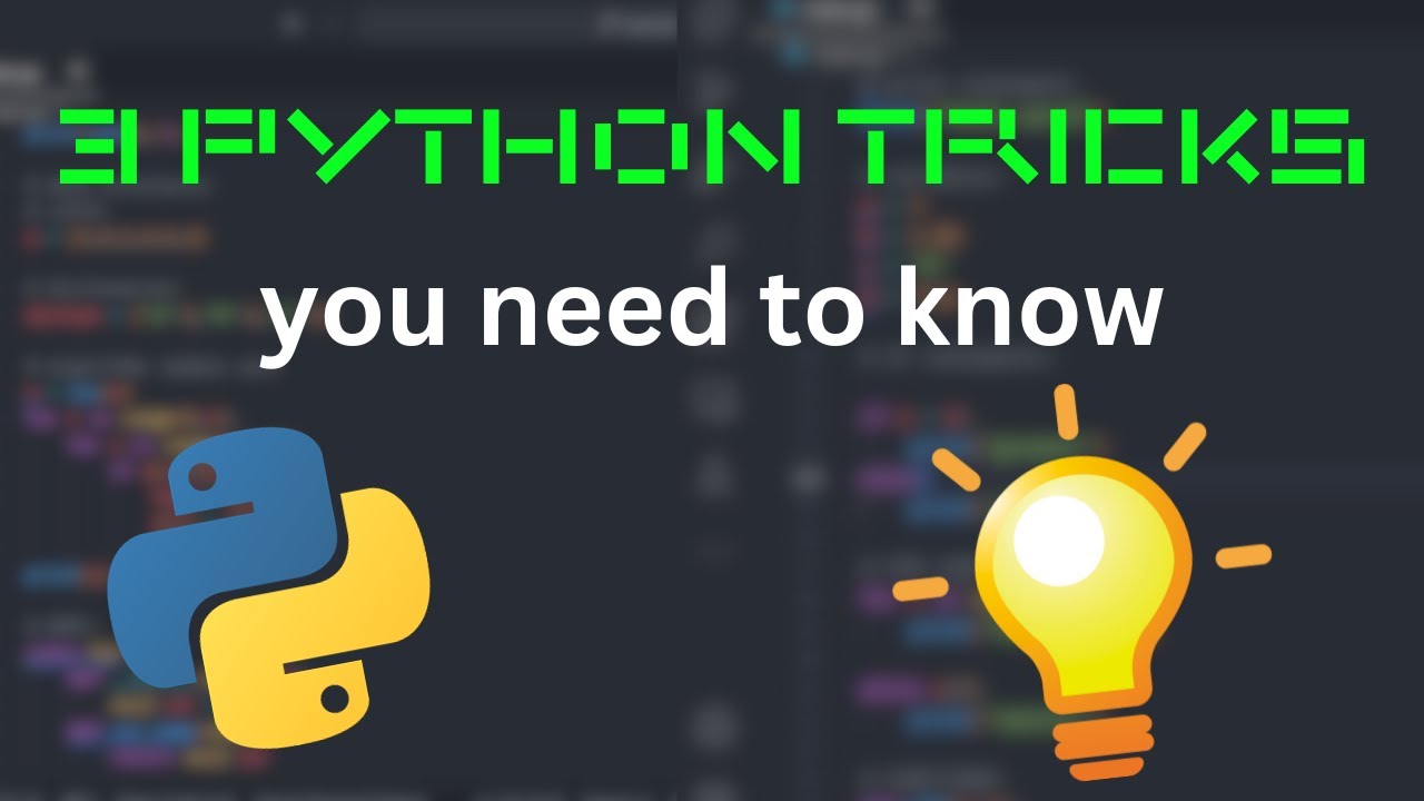 3 Python TRICKS (YOU NEED TO KNOW)!!! - YouTube
